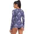 Purple Mardi-gras Flowers Women's Rash Guard Shirts UPF 50+ Sun ...