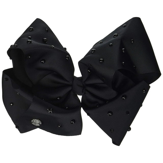 Jojo Siwa Black Signature Bow w/ Rhinestones and Pearls - Walmart.com