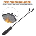 33 Inch Square Metal Fire Pit with Mesh Lid & Cover - Outdoor Fireplace ...