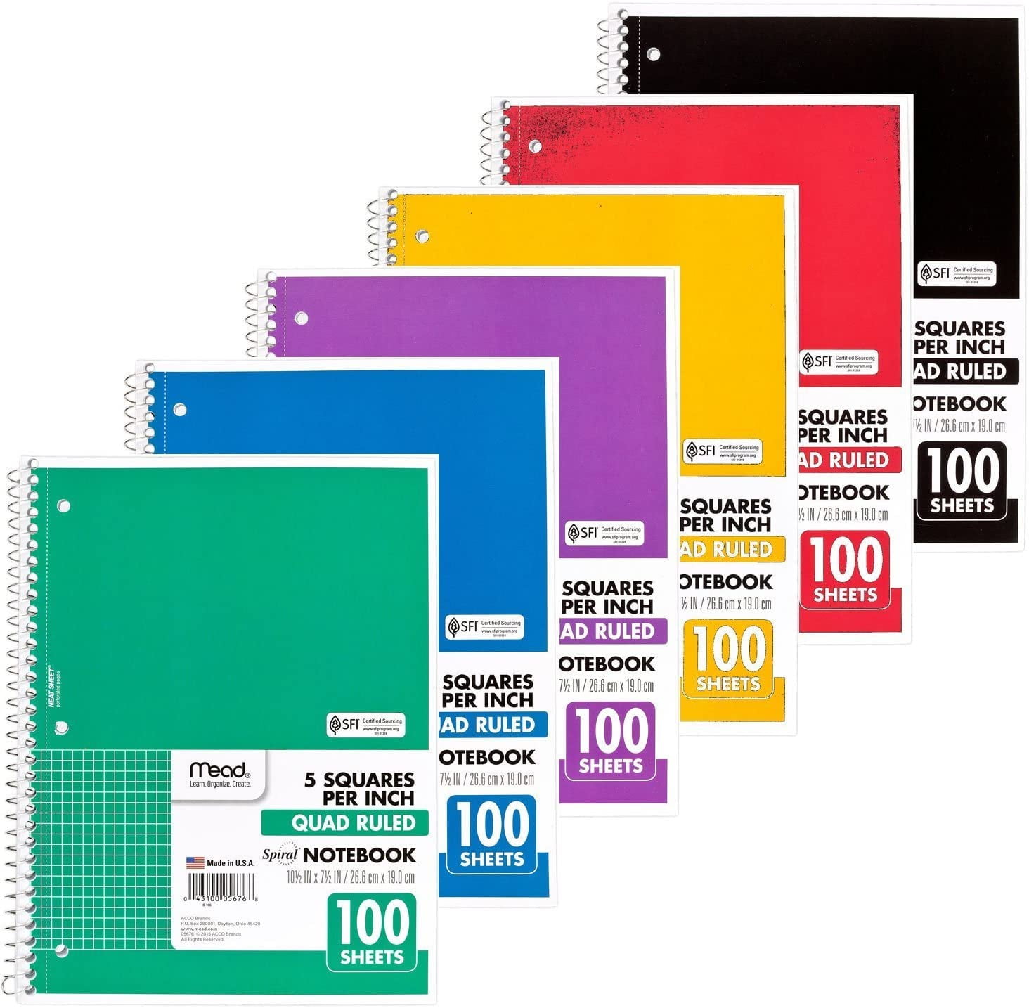 Mead Spiral Quad Ruled Notebook 1 Subject 5 Squares Per Inch 100 Mead Spiral Quad Ruled Notebook 1 Subject 5 Squares Per Inch 100