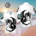 Black Dragon Hawaiian Shirt, Mythical Dragon Summer Shirt, 3D Hawaiian ...