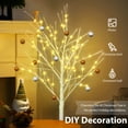 Zimtown 3 Set Lighted Birch Tree, LED Artificial Tree with Warm White ...