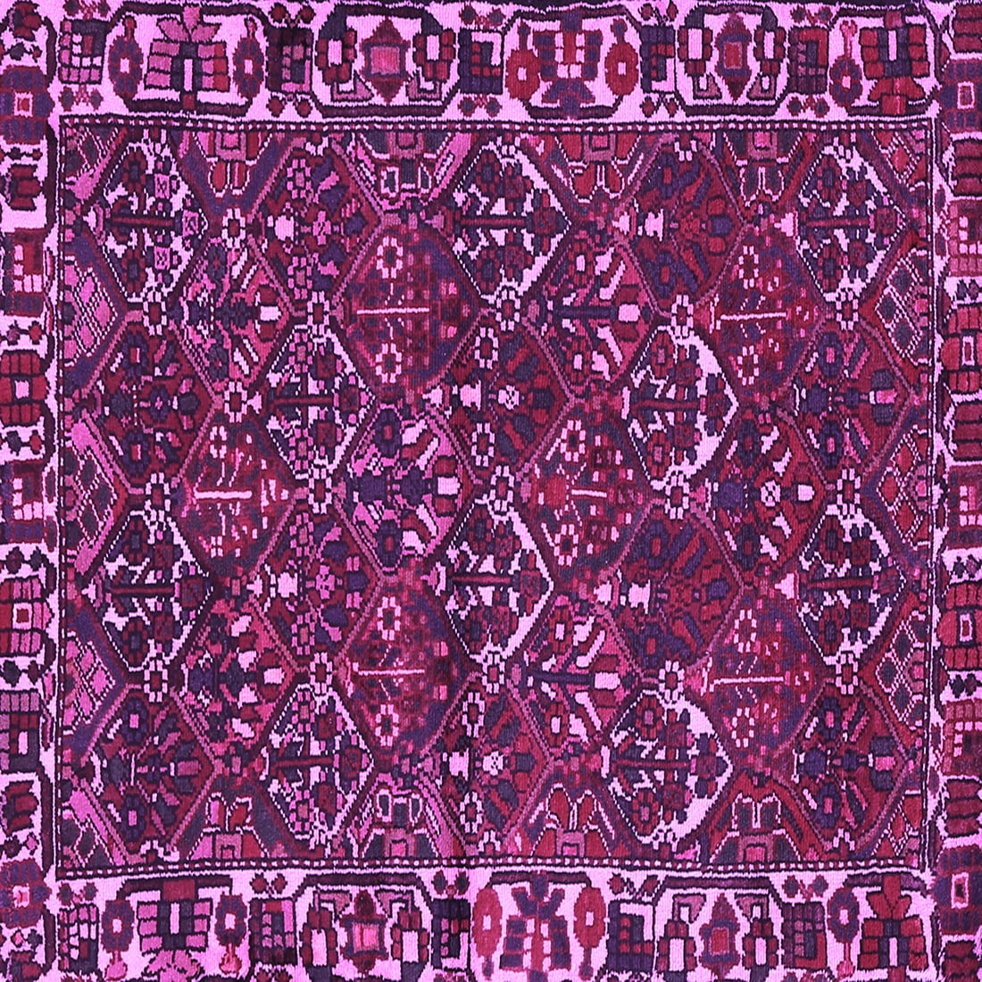 Ahgly Company Indoor Square Persian Purple Traditional Area Rugs, 7 ...