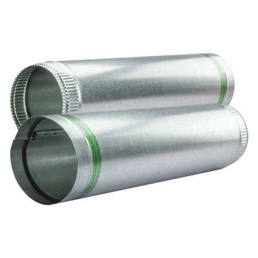 GREENSEAM GR60SPBGP14GA24 Snap Lock Pipe, 14 in Duct Dia, Galvanized ...