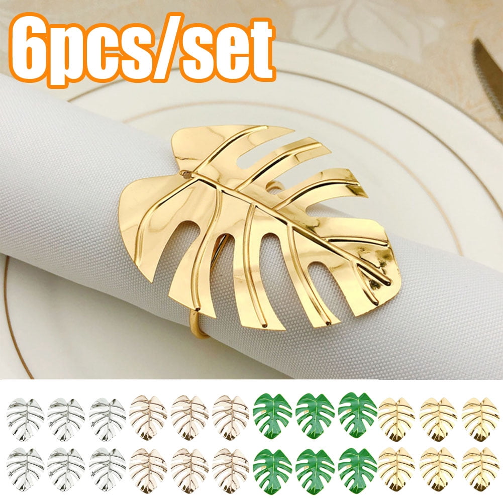 Travelwant 6Pcs Green Turtle Leaf Napkin Rings- Napkin Holder Rings ...