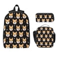 3pcs Casual Daypack 17 Inch Backpack Set Bookbag+Pencil Case+Lunch Bag ...