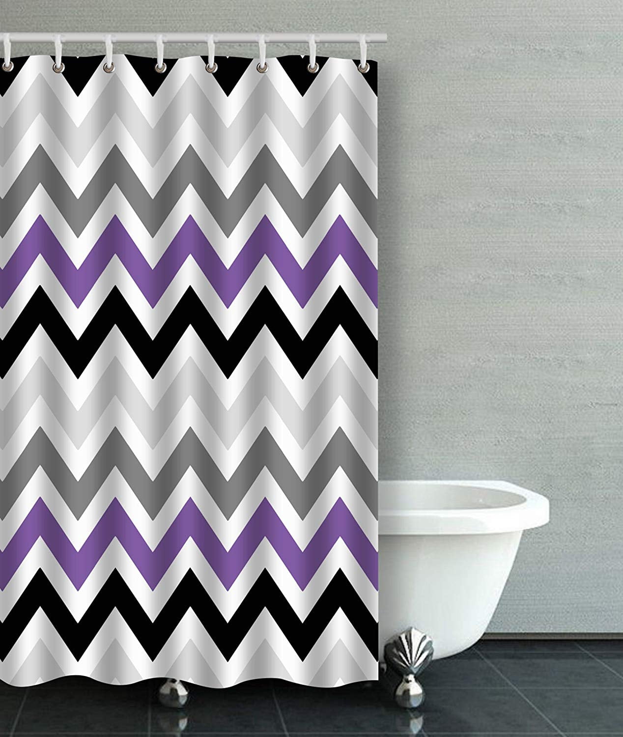 Purple And Gray Chevron Pattern