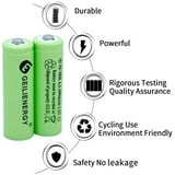 QBLPOWER 8-Pack AA Rechargeable Batteries 1.2V NiMH 600mAh, Solar Light ...