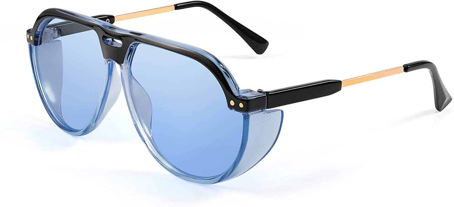 FEISEDY Women Men Vintage Aviator Sunglasses Side Shield Large Sqaure ...