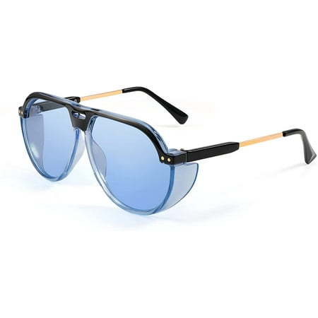 FEISEDY Women Men Vintage Aviator Sunglasses Side Shield Large Sqaure ...