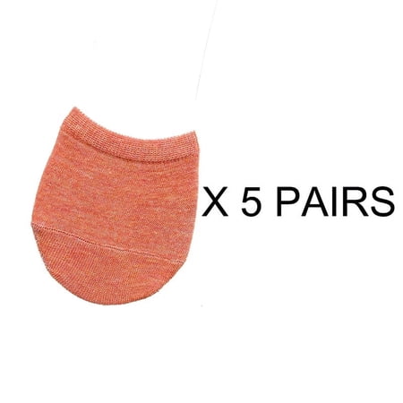 10 Pieces = 5 Pairs Forefoot Half Foot Toe Socks Women Summer Invisible ...