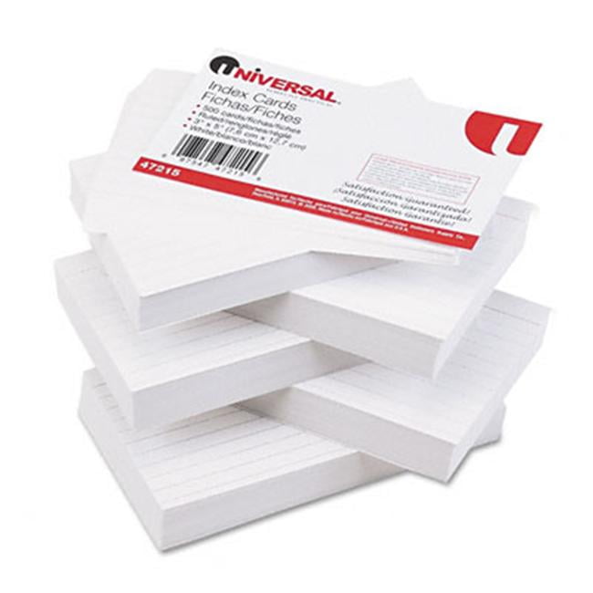 Universal 47215 Ruled Index Cards 3 x 5 White 500 per Pack - Walmart.com