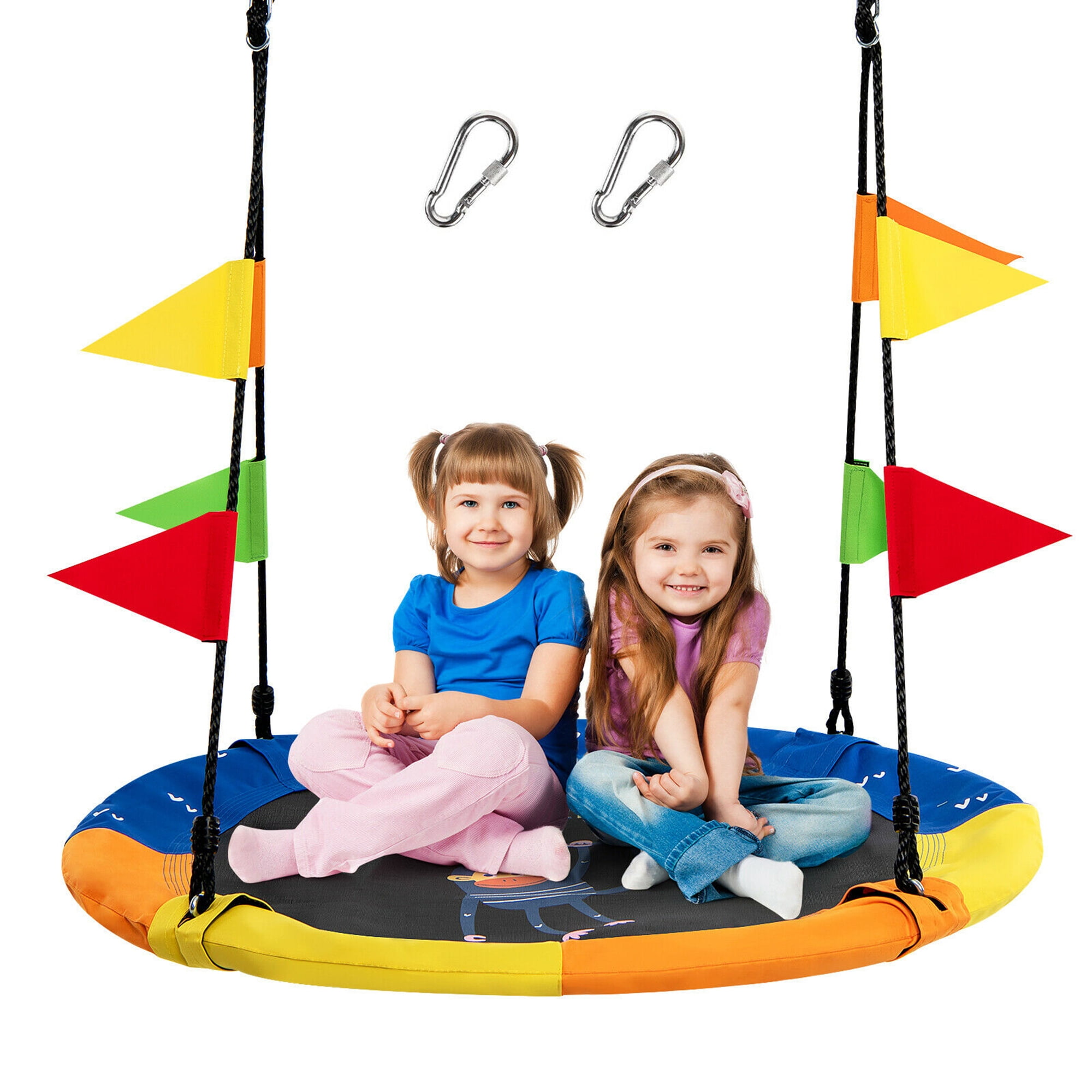 Gymax 40'' Flying Saucer Tree Swing Indoor Outdoor Swing w/Hanging ...
