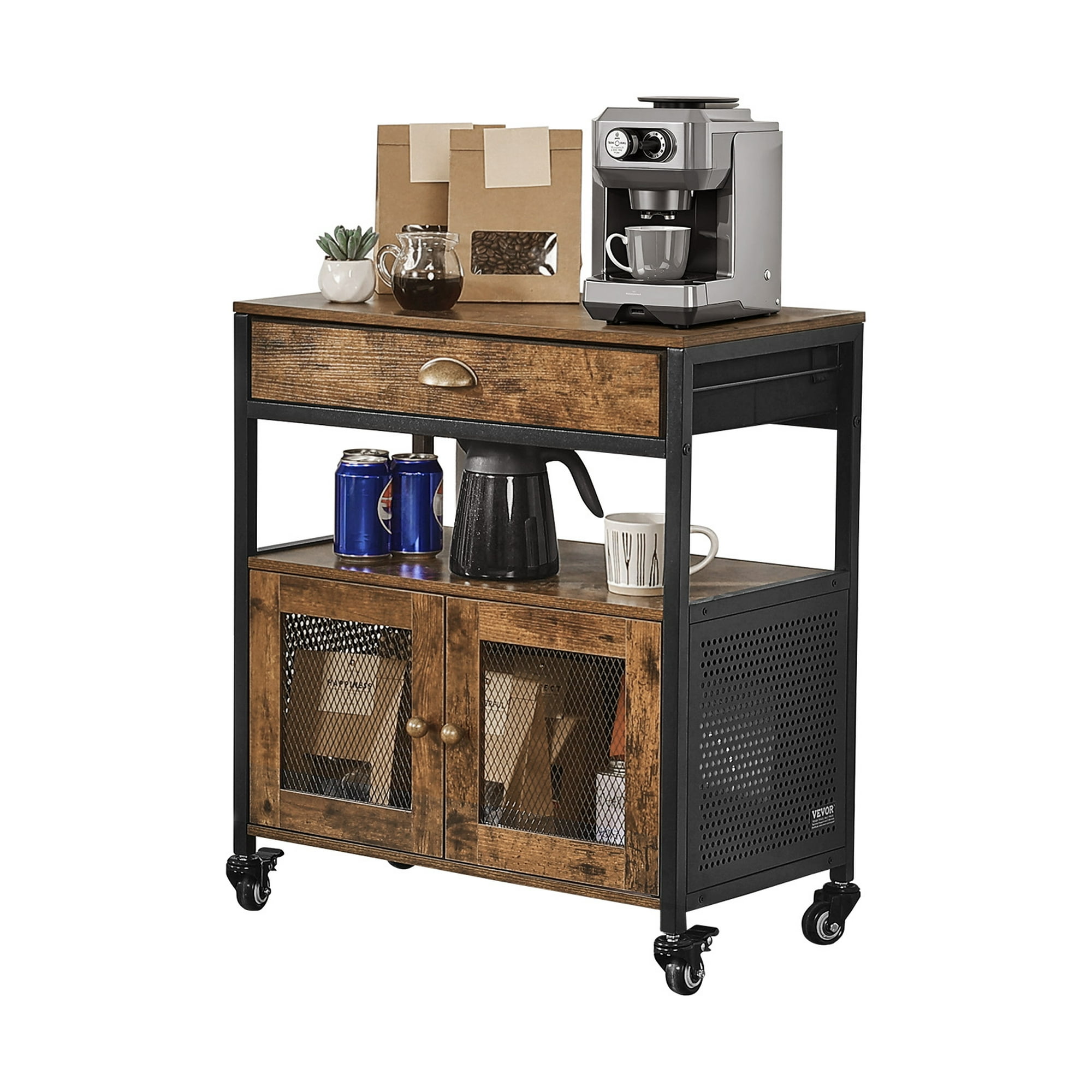 Click here for Vevor Coffee Bar Cabinet 4-Tier Movable Coffee Bar... prices