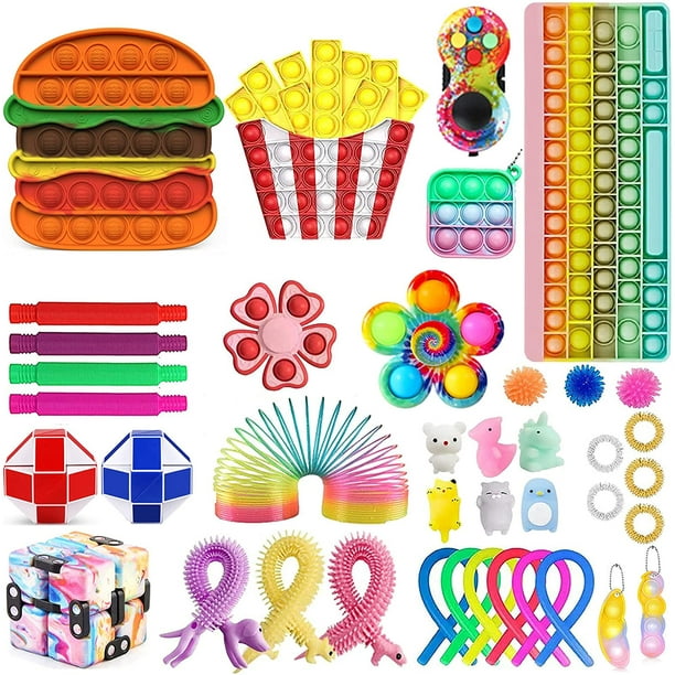 HTCM 40Pcs Fidget Packs Anti-Anxiety Tools, TIK Tok Pop Cheap Sensory Fidget Toys Pack with ...