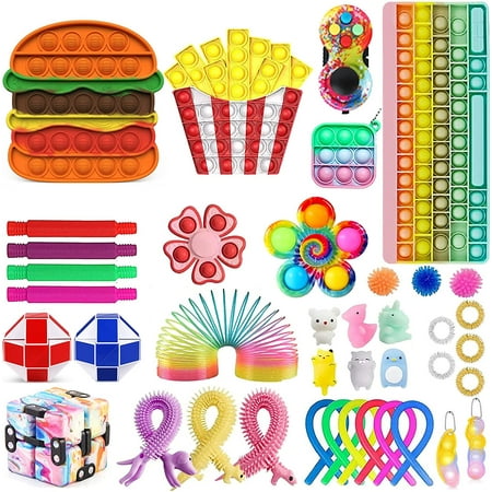 HTCM 40Pcs Fidget Packs Anti-Anxiety Tools, TIK Tok Pop Cheap Sensory ...