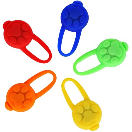 Pack of 5 silicone dog light tags dog and cat spotlight 3 modes ...
