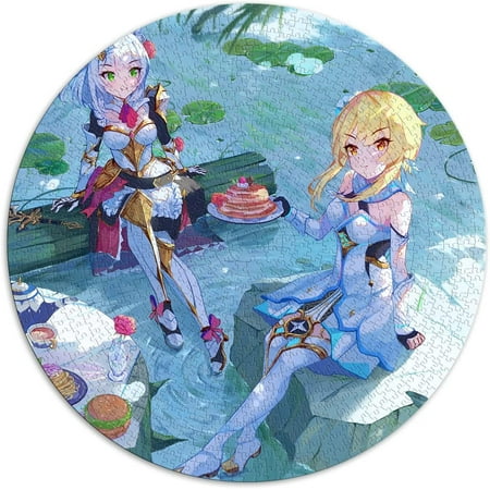 Genshin Impact Raiden Shogun 1000 Piece Circular Puzzle Brain Intelligence Challenge 26.5"x26.5 ...