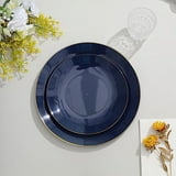 BalsaCircle 10 Elegant 8" Navy Blue Glossy Disposable Salad Dinner ...