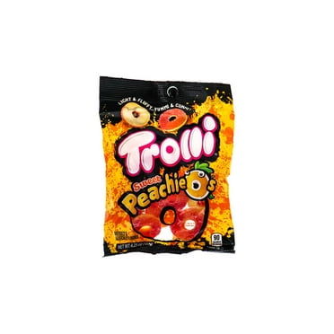 Trolli Peachie O's Gummi Candy, Tangy & Juicy Peach Flavor, Fat Free, 4 ...