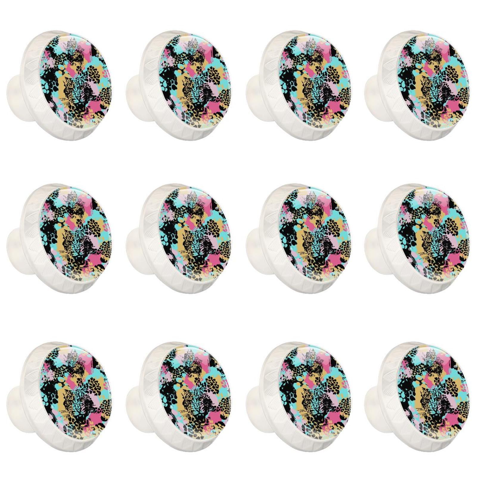 12 Pcs Leopard Head Print Knobs for Kitchen Cabinet Cupboard Dresser ...