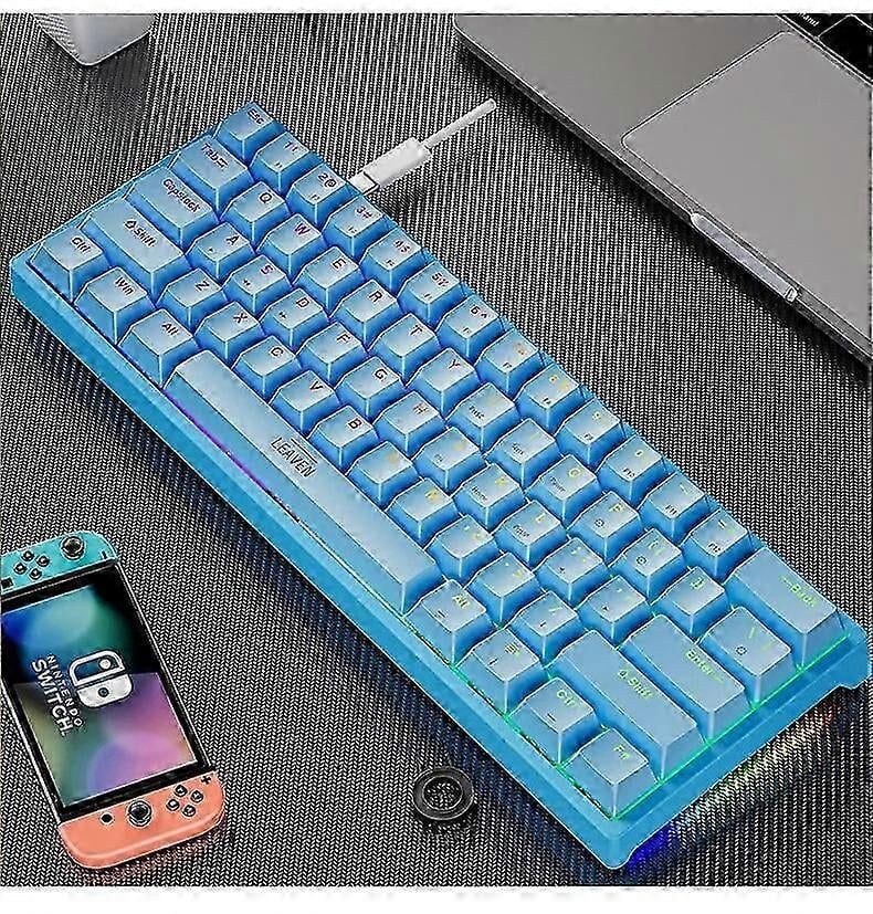 K620 Mini Gaming Mechanical Keyboard 61 Keys RGB Hotswap Type-C Wired ...