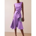 2026 New Women's Rust Red Boat Neck Sleeveless Twist Waist Mermaid Midi ...