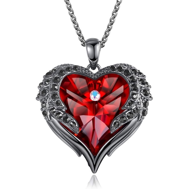 Collares de corazón de amor con alas de ángel para mujeres, regalos de ...