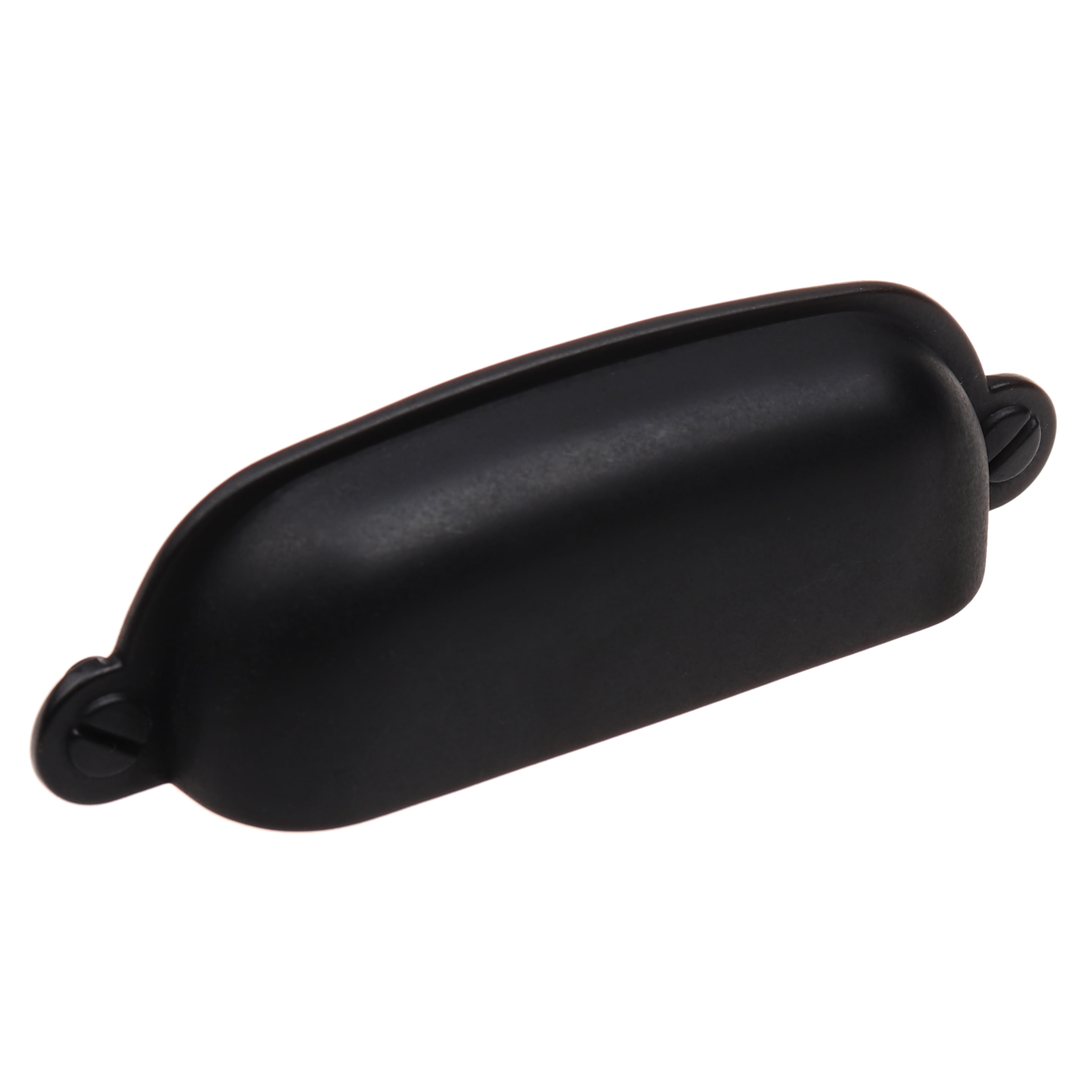 3-1/2 Inch Center to Center Classic Matte Black Bin Pull Cabinet ...