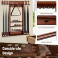 Topbuy Wall-Mounted Wooden Billiard Pool Cue Rack with Wood Clips ...