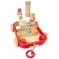Hape: Pull-Along Cart With Stacking Blocks - Wooden Toy, ABC Letter ...