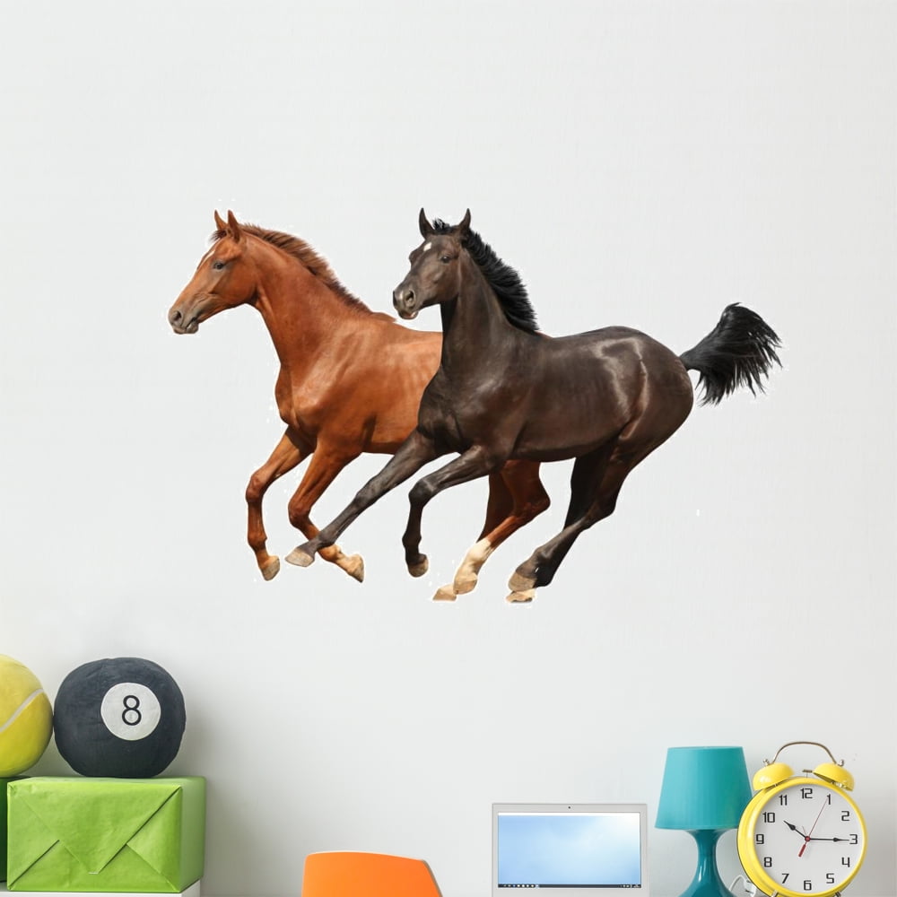 Gallop Horses Wall Decal by Wallmonkeys Peel and Stick Graphic (48 in W ...