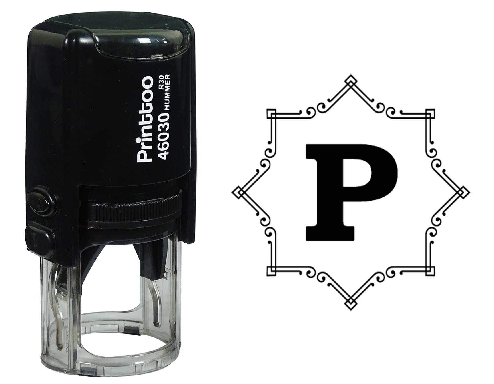Printtoo Octagon Celtic Swirl Frame Alphabet P Monogram Self Inking ...