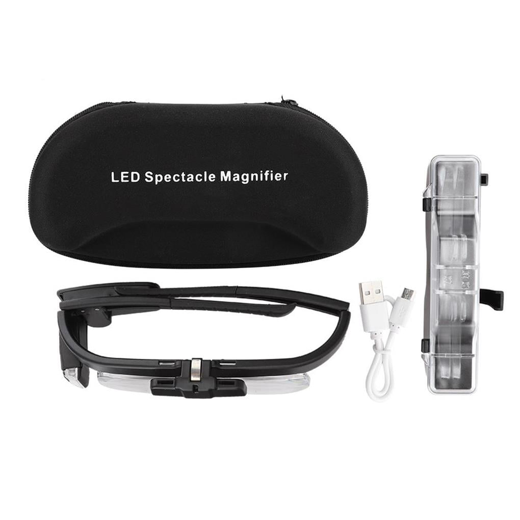 magnifier 4.5x Wearable Magnifier Adjustable LED Magnifying Glasses ...
