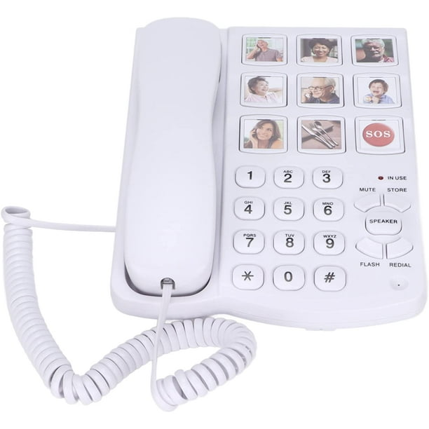 Big Button Corded Phone,LD‑858HF Hands-Free Dial Photo Memory Desktop ...