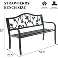50" Outdoor Garden Bench, Cast Iron Metal Outdoor Benches Weatherproof ...