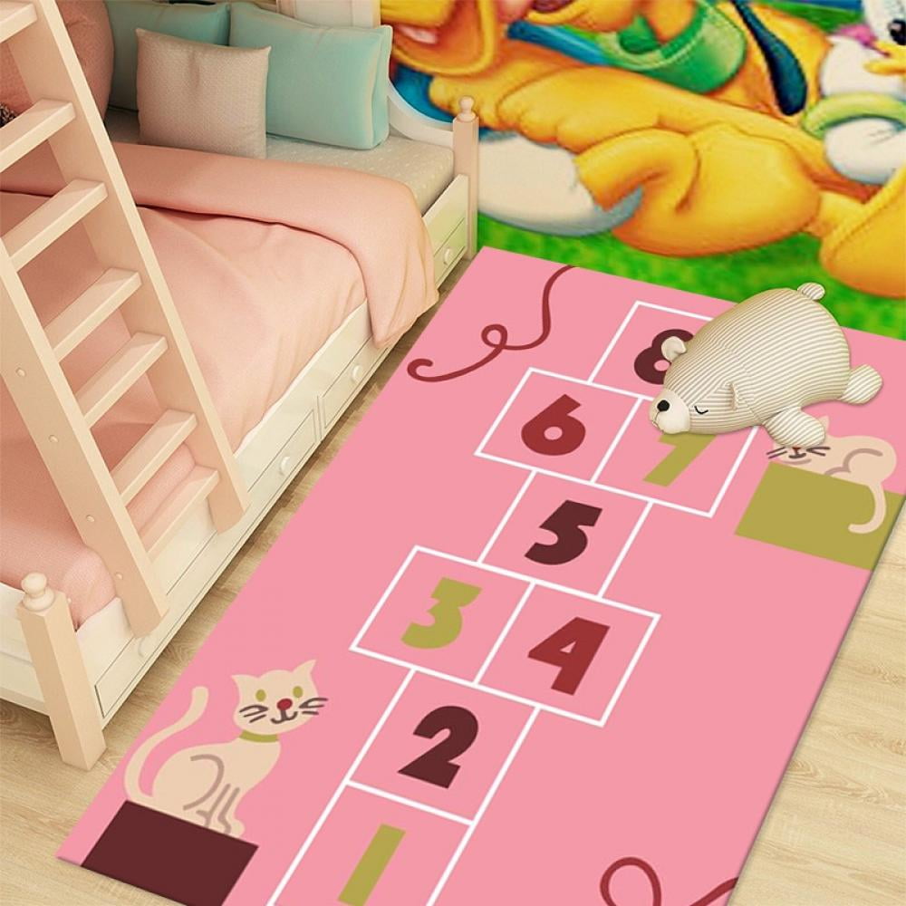 Hopscotch Kids Rug, Hop and Count Hopscotch Game Rug, Kid’s Fun ...