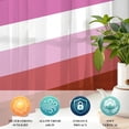 Color Stripes Sheer Curtains 84 Inch Long 2 Panels, Red Purple Pink ...