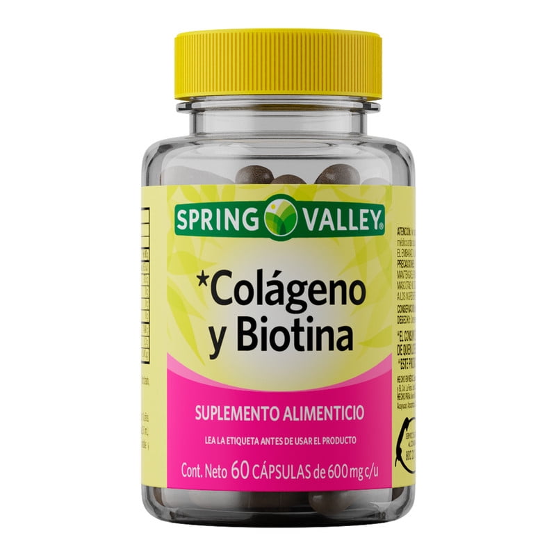 Colageno + Biotina Spring Valley 600mg 60 capsulas | Walmart en línea