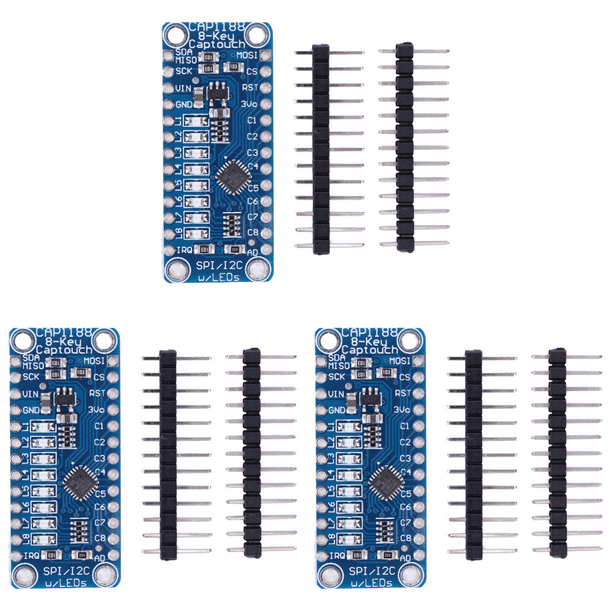 CAP1188 Cap Touch Breakout Module 8 interfaces de botón/tecla 1602 3V ...