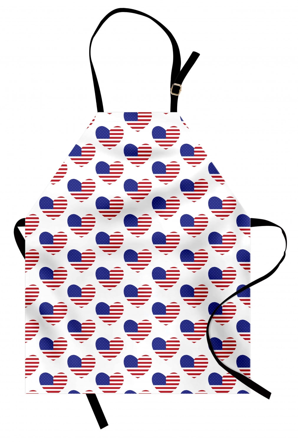 4th of July Apron Pattern with American Flags in the Shape of Heart ...