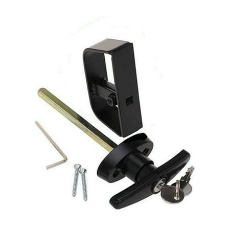 Black Garage Door Lock Shed Door Lock Shaft T-Handle Lock Kit for ...