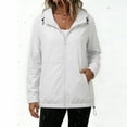 Cekizud Jackets for Women Solid Color Waterproof Rain Jacket with ...