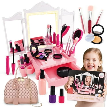 JoyStone 62Pcs Kids Washable Makeup Kit, Pretend Play Makeup Sets for ...