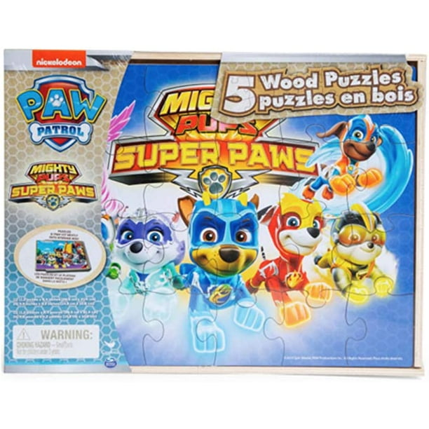 Paw Patrol: Mighty Pups Super Paws: 5 Pack Wooden Puzzle - Walmart.ca