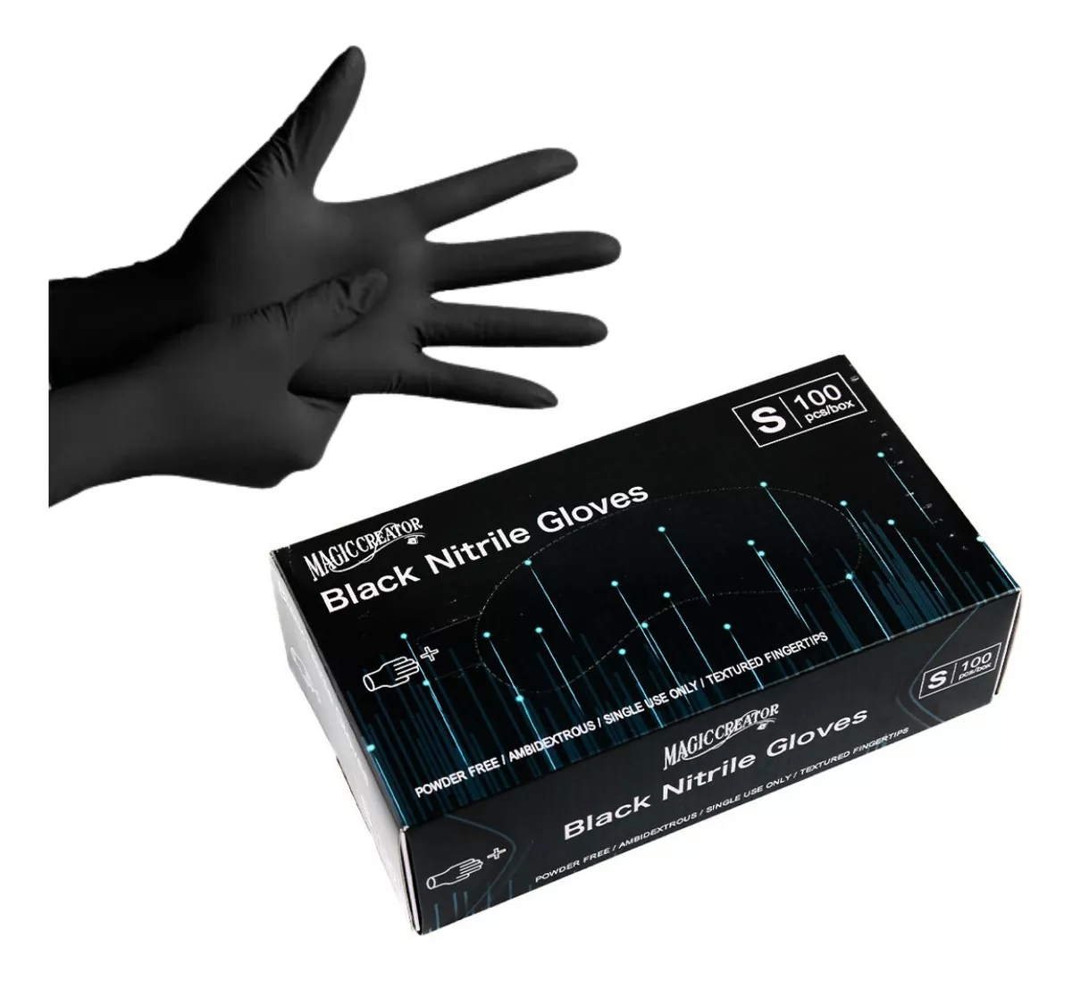 Guantes Nitrilo Desechables Multiusos 100pz Magic Creator | Bodega ...