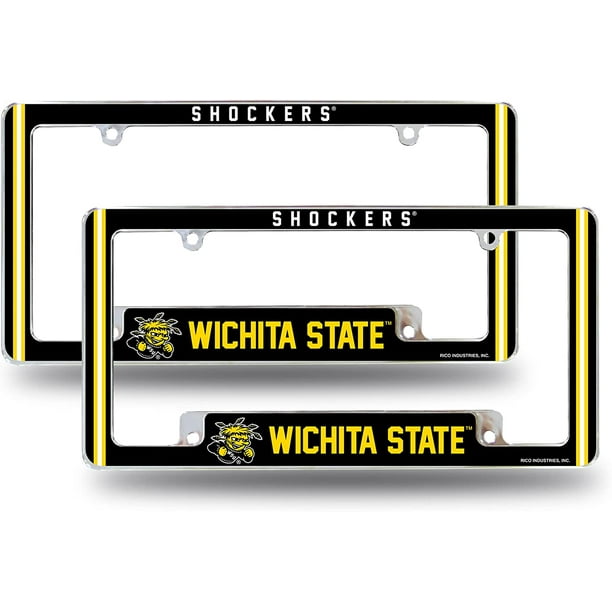 Wichita State NCAA Shockers (Set of 2) Chrome Metal License Plate ...