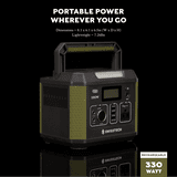 Swiss Tech 330W portable power station 288Wh solar generator for camping & emergency use ...