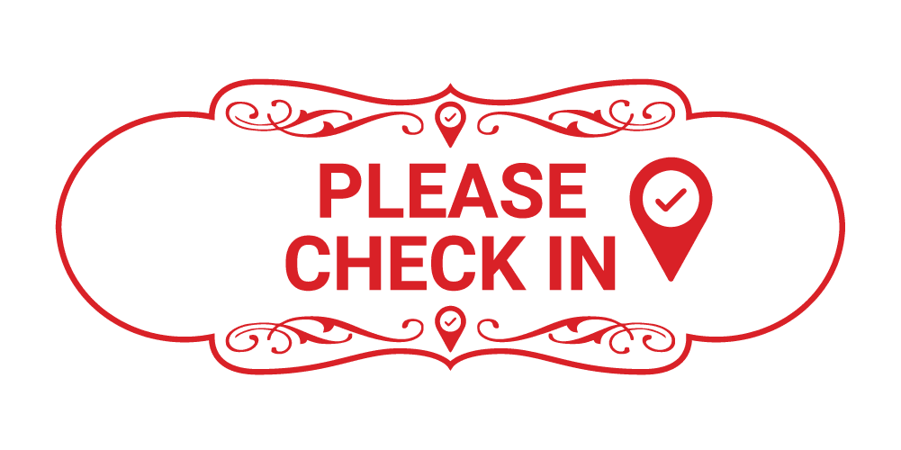 Designer Please Check In Sign (White/Red) - Medium - Walmart.com
