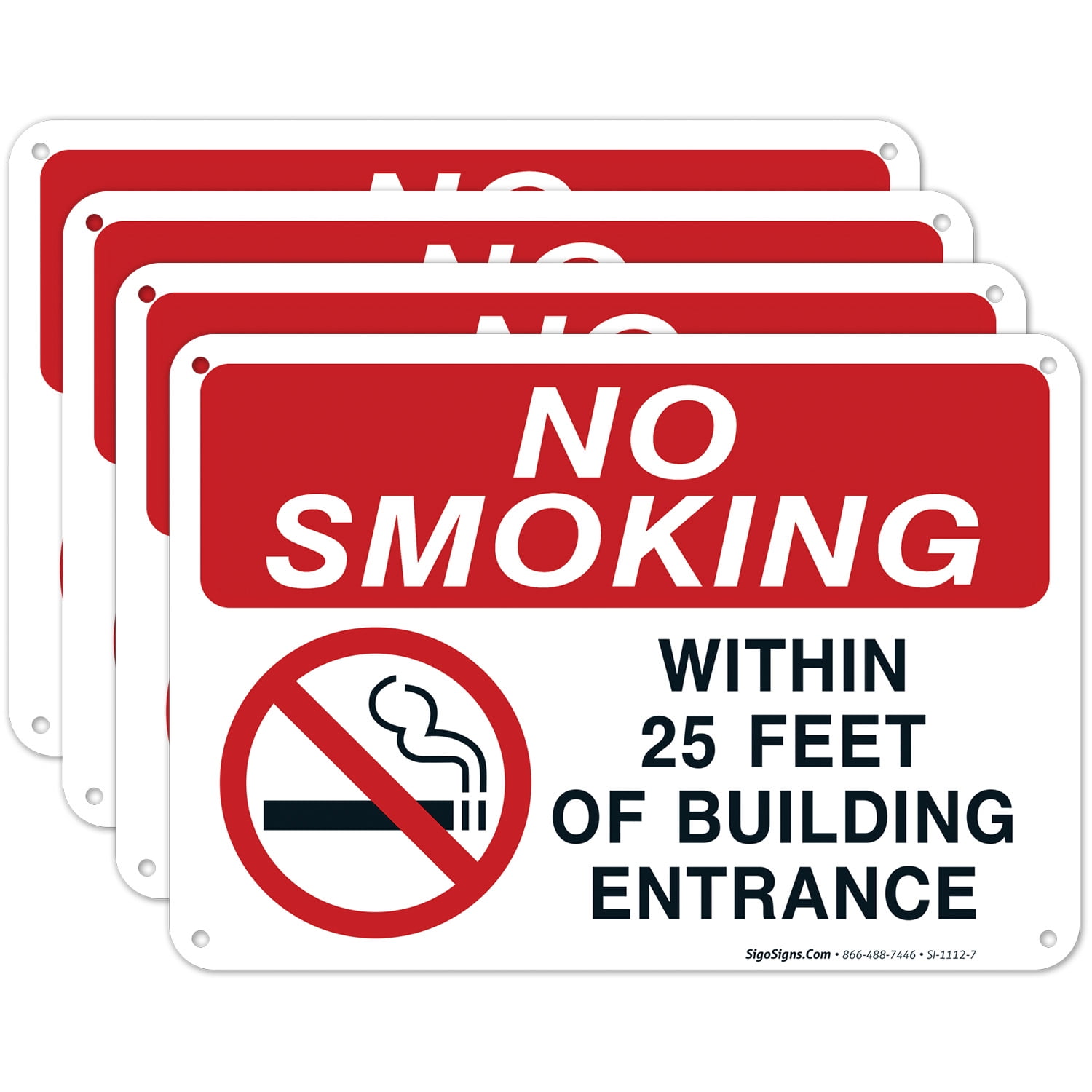 No Smoking Within 25 Feet Of Building Entrance Sign, No Smoking Sign ...
